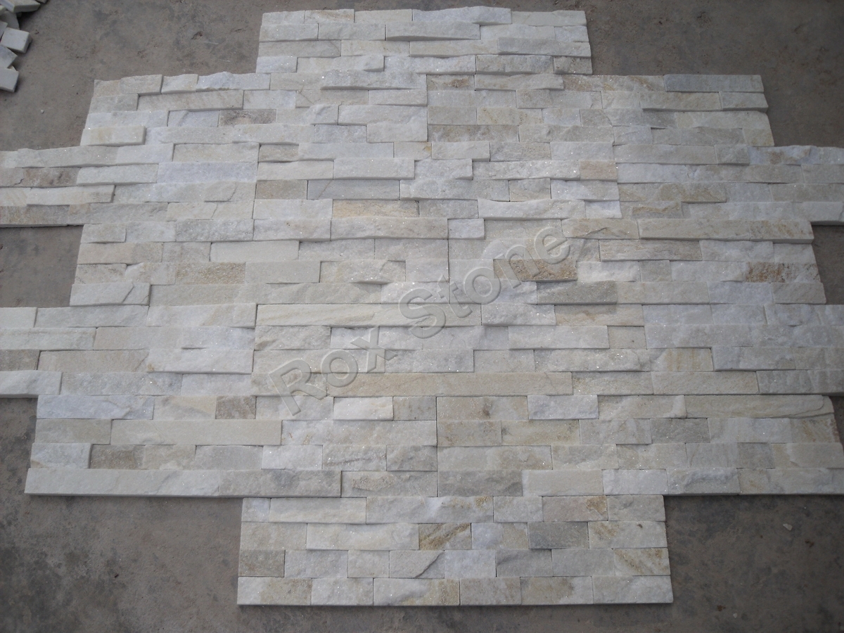 Beige White Quartzite Natural stone install,golden white quartzite wall ...