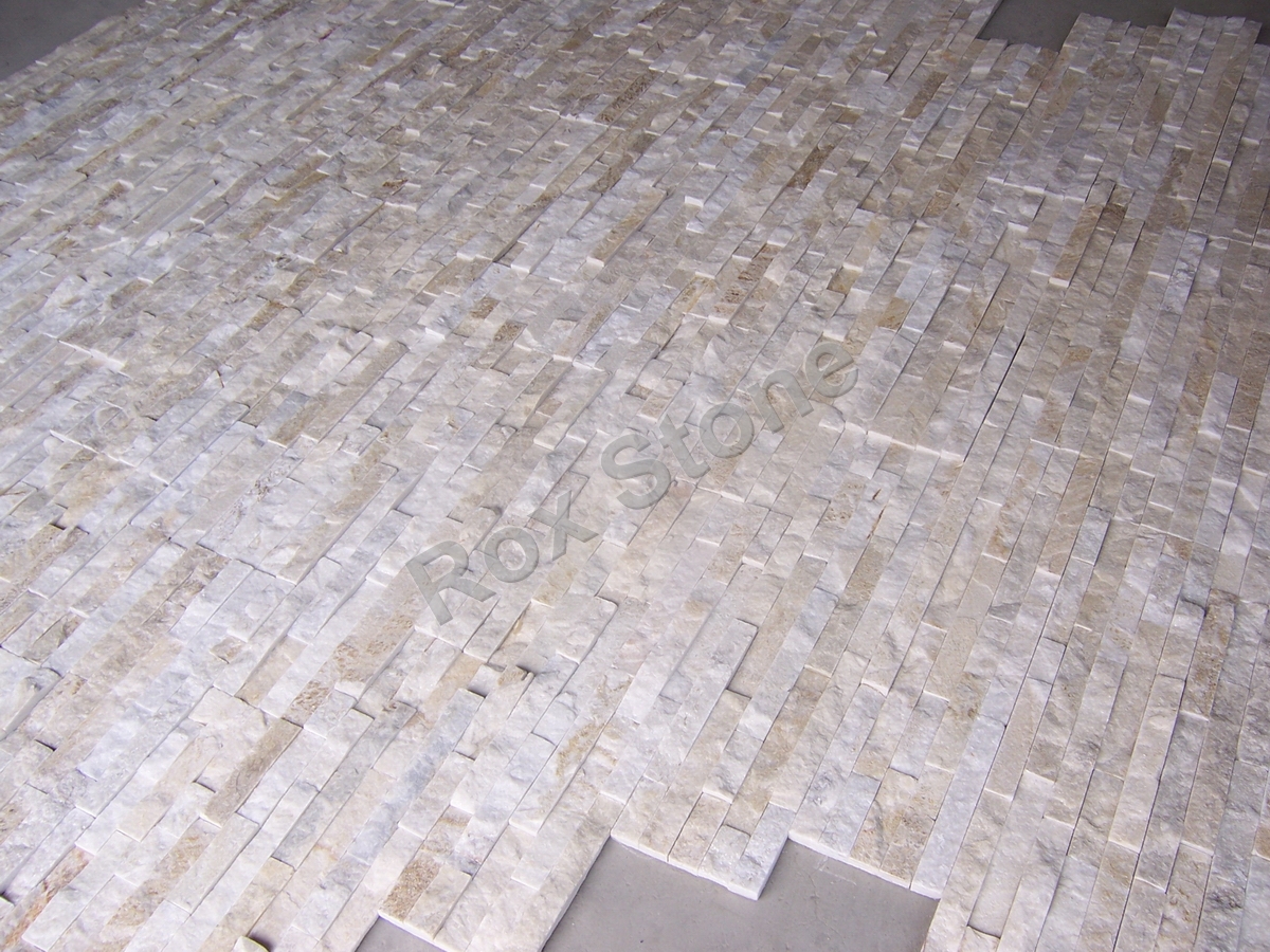 Beige White Quartzite Natural stone install,golden white quartzite wall ...